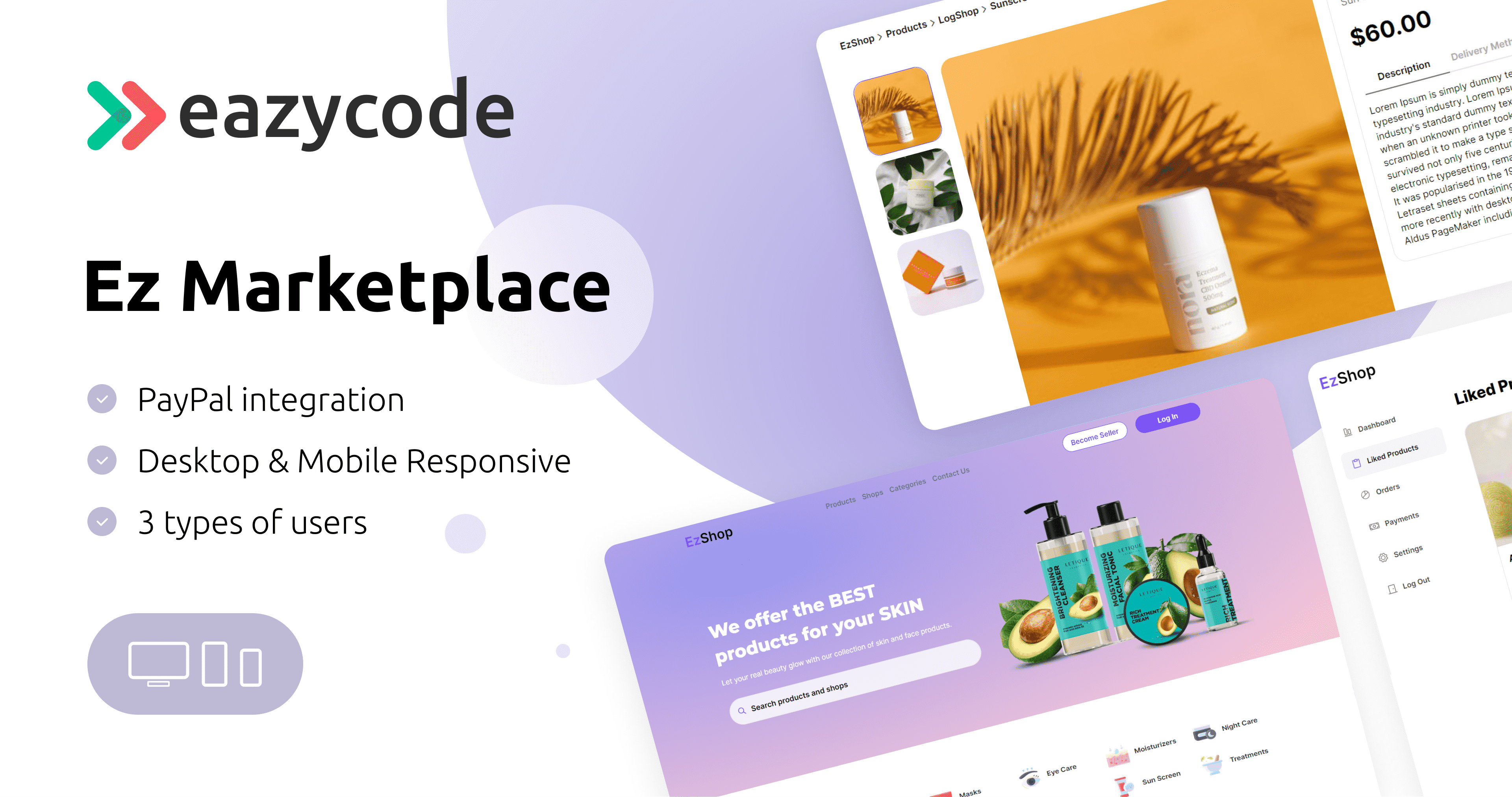 Ez Marketplace Shop template - NoCode Bubble.io Template by EazyCode - NoCode Agency